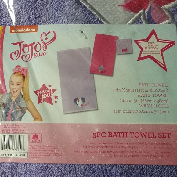 JoJo Siwa | Bath | Nickelodeon Jojo Siwa 3 Piece Bath Towel Set Nwt ...